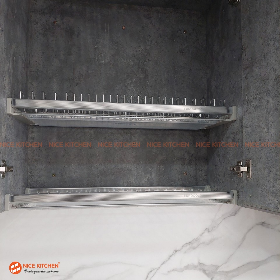 Giá bát đĩa cố định 2 tầng EUROGOLD Inox khung nhôm EP86600 EP86700 ...